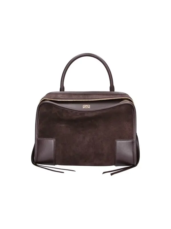 Loewe Amazona 180 Medium Suede Bag - Brown
