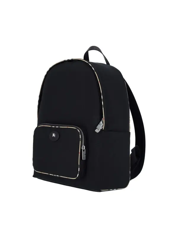 Burberry Backpack With Check Finishes