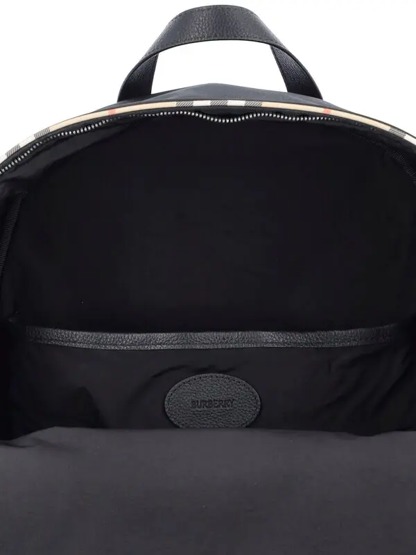 Burberry Backpack With Check Finishes