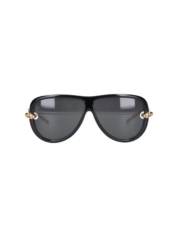 Bottega Veneta Knot Aviator Sunglasses - Black