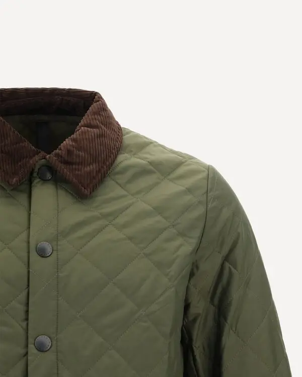 Barbour Heritage Quilt Jacket With Corduroy Collar - Green