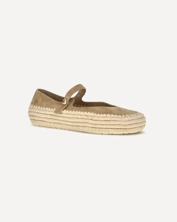 Loewe Rio Suede And Raffia Mary Jane Espadrillas