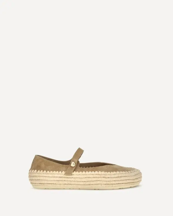 Loewe Rio Suede And Raffia Mary Jane Espadrilles - Beige