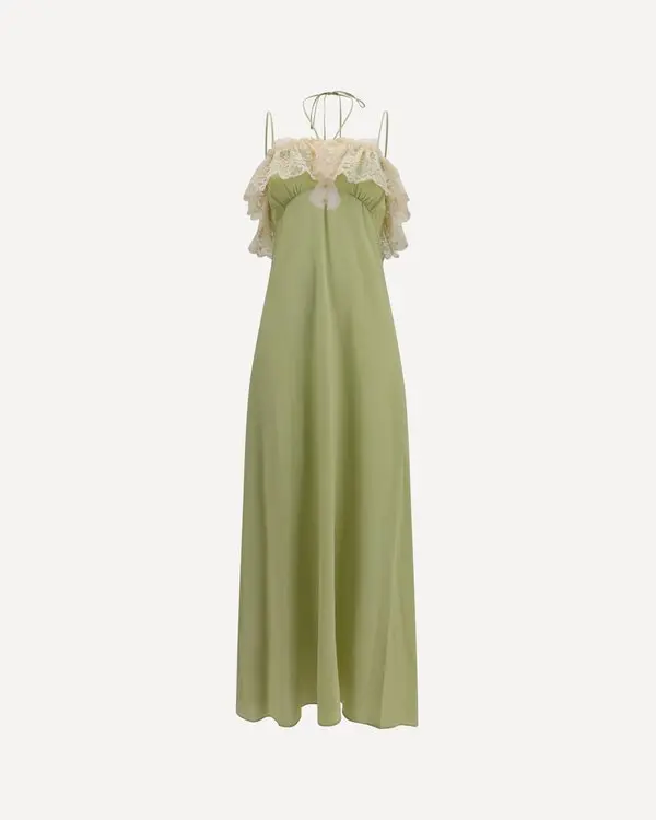 Chloé Silk Dress With Lace Details
