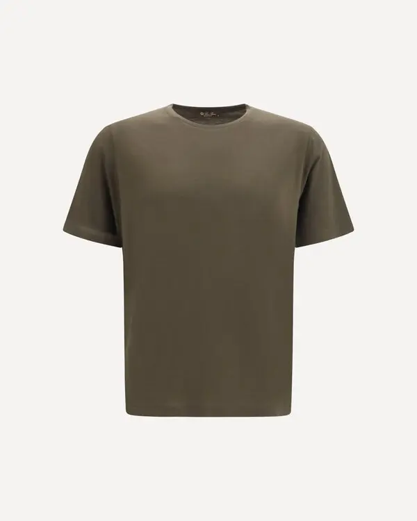 Loro Piana Evo T-shirt In Sik And Cotton Mae - Green