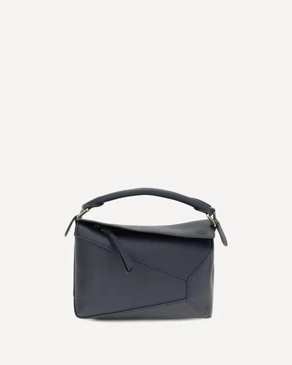 Loewe Small Grained Leather Puzzle Handbag - Blue