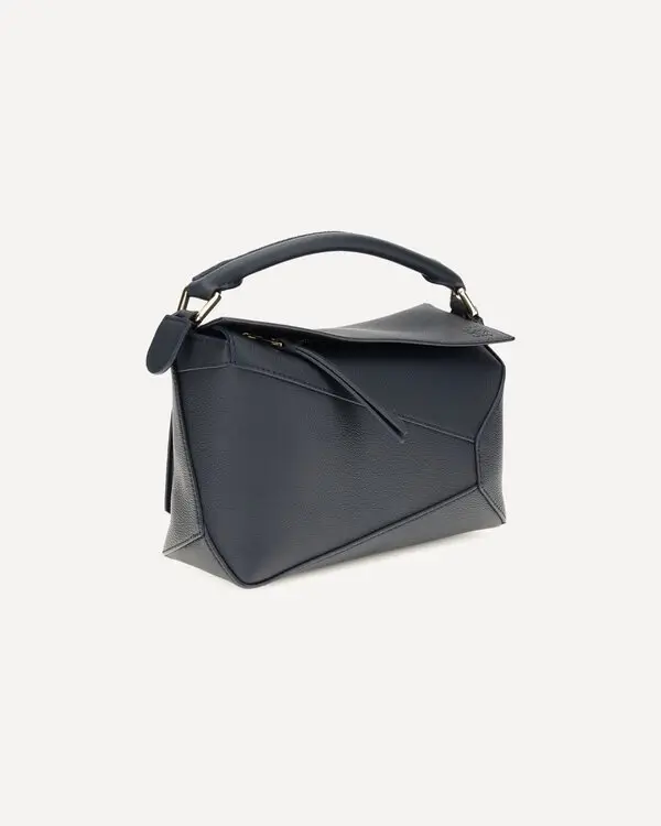 Loewe Small Grained Leather Puzzle Handbag - Blue