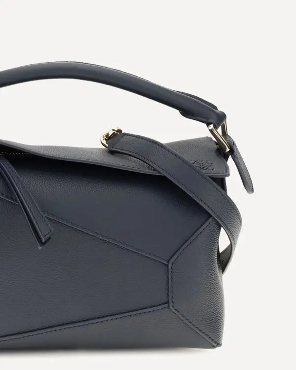 Loewe Small Grained Leather Puzzle Handbag - Blue