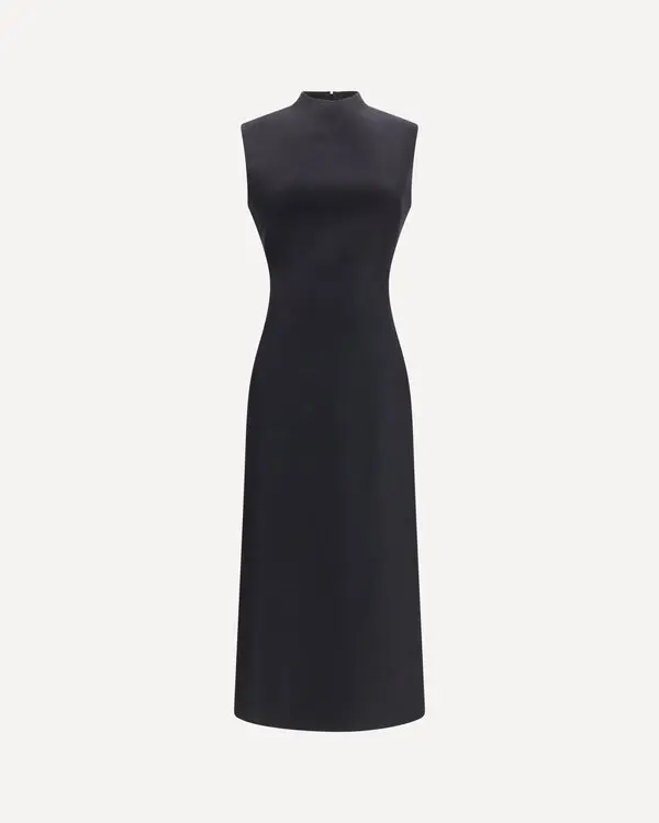 MAISON MARGIELA Sleeveless Virgin Wool Midi Dress - Black