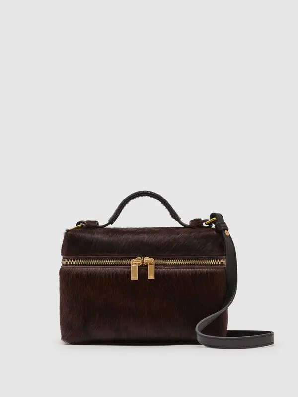 REISS Ines Vanity Crossbody Bag - Chocolate