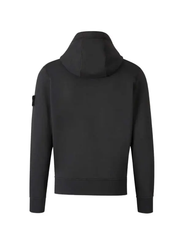 Stone Island Zip-up Hoodie With Logo Patch