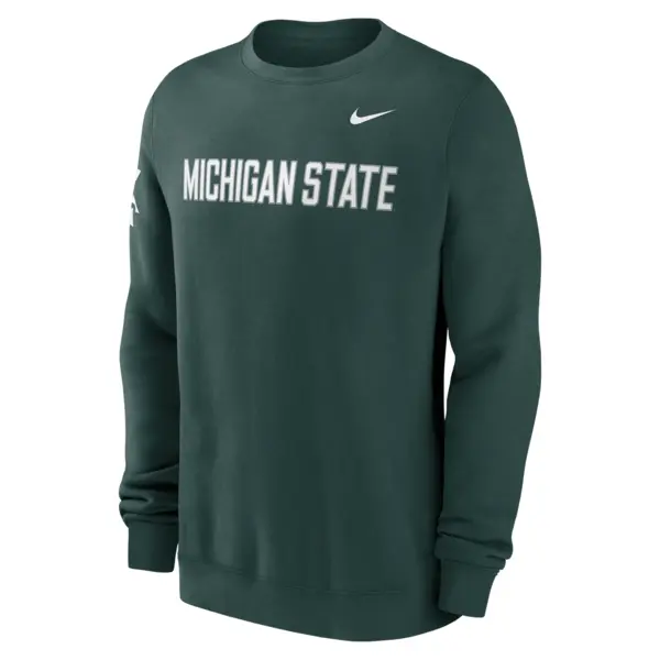 Nike Michigan State Sideline Club College Pullover Crew - Green