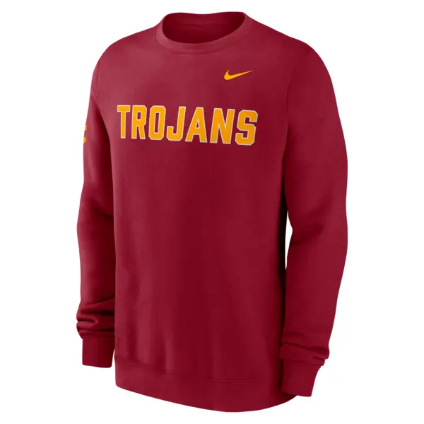 Nike Usc Sideline Club College Pullover Crew - Red