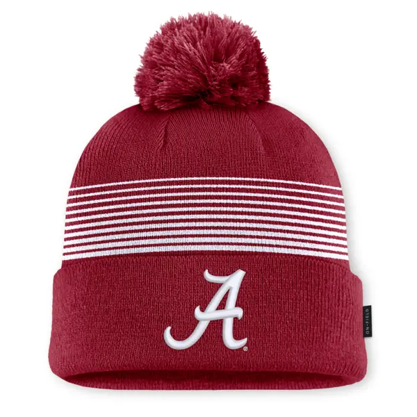 Nike Alabama Sideline Peak College Cuffed Pom Beanie - Red