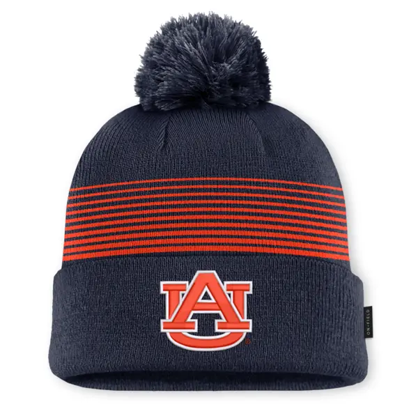 Nike Auburn Sideline Peak College Cuffed Pom Beanie - Blue