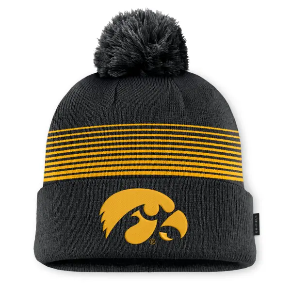 Nike Iowa Sideline Peak College Cuffed Pom Beanie - Black
