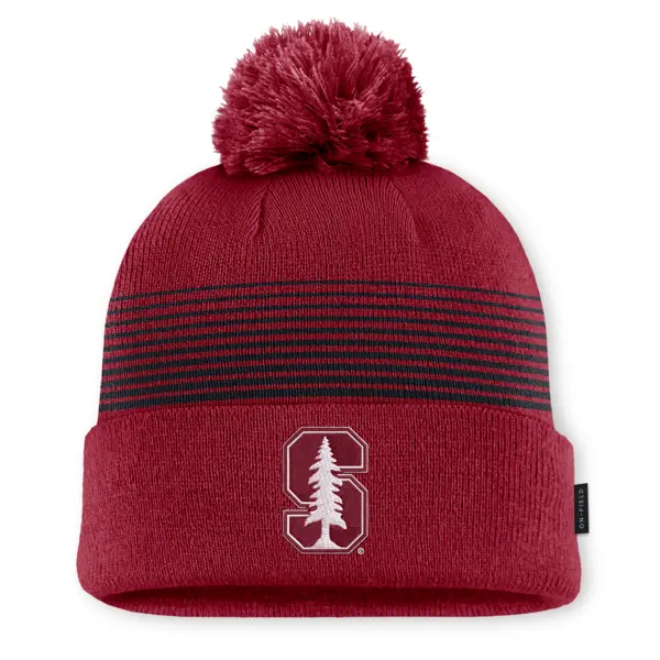 Nike Stanford Sideline Peak College Cuffed Pom Beanie - Red