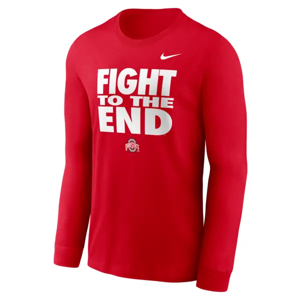 Nike Ohio State Sideline Slogan Dri-fit College Long-sleeve T-shirt - Red