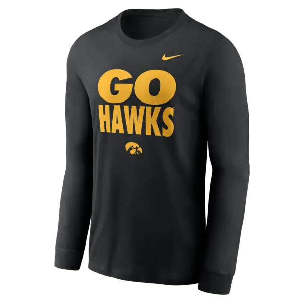 Nike Iowa Sideline Slogan Dri-fit College Long-sleeve T-shirt - Black