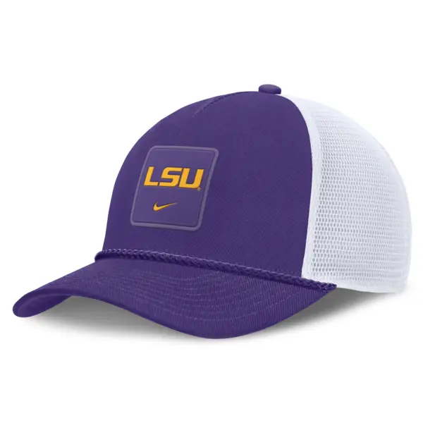 Nike Lsu Sideline Gameday Rope College Trucker Adjustable Hat - Purple