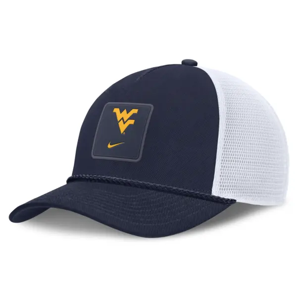 Nike West Virginia Sideline Gameday Rope Trucker Adjustable Hat - Blue