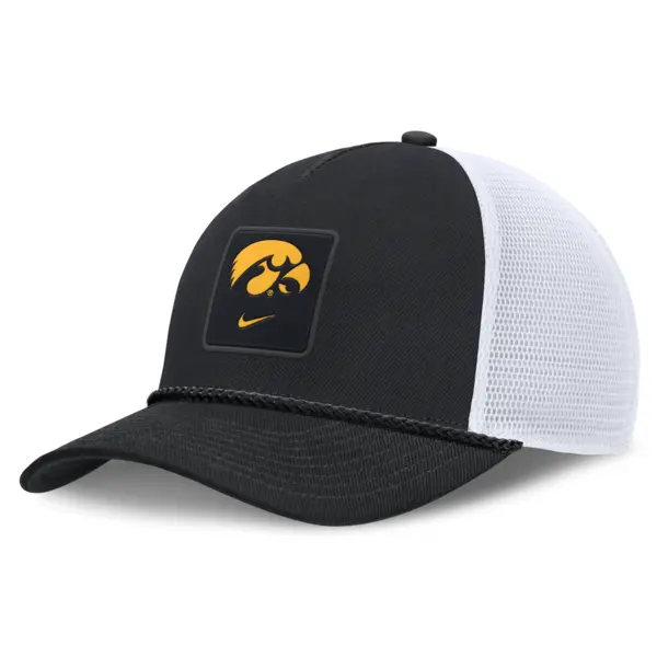 Nike Iowa Sideline Gameday Rope College Trucker Adjustable Hat - Black
