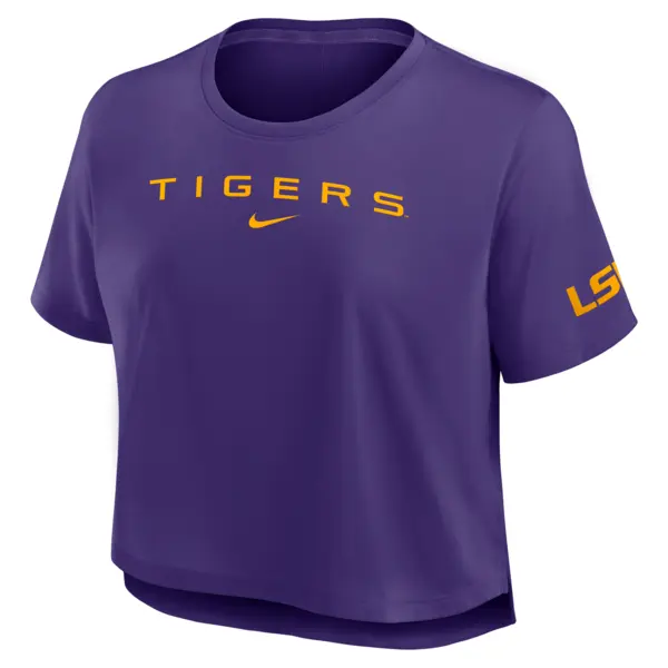 Nike Lsu Premium Performance Dri-fit Cropped Top - Purple