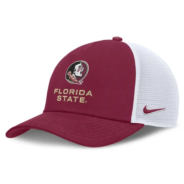 Nike Florida State Sideline Rise Gameday College Trucker Adjustable Hat - Red