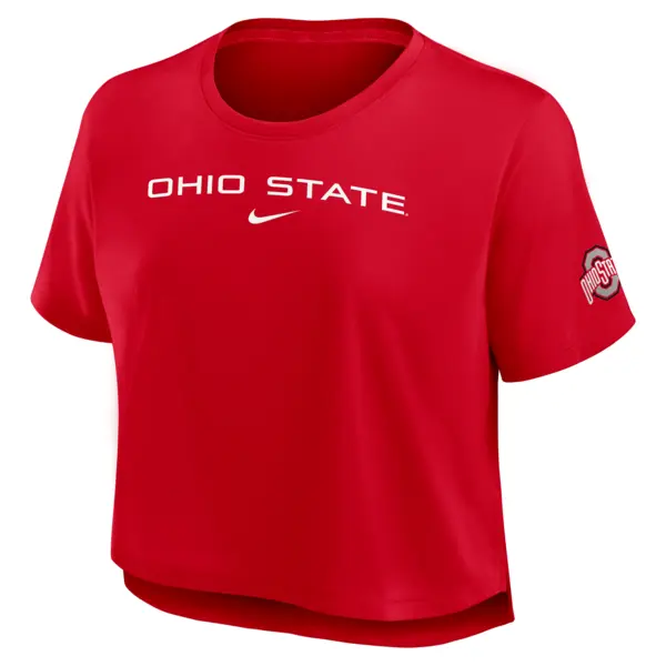 Nike Ohio State Premium Performance Dri-fit Cropped Top - Red