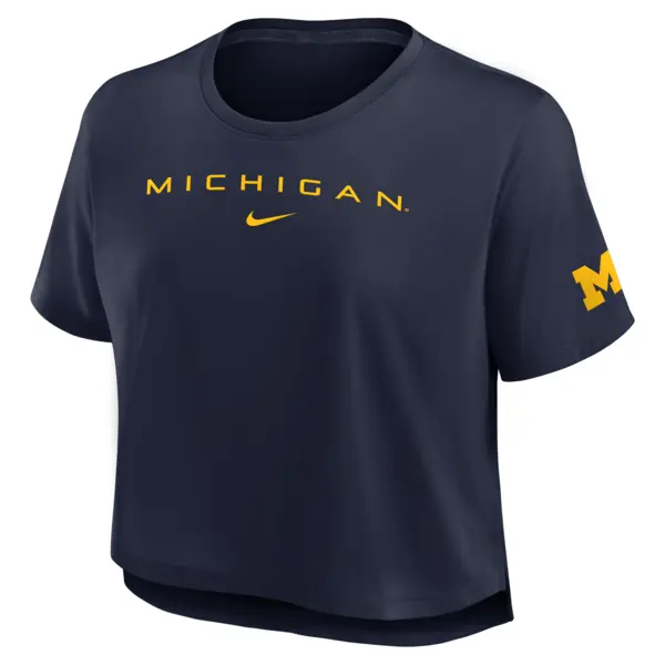 Nike Michigan Premium Performance Dri-fit Cropped Top - Blue
