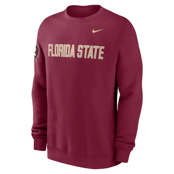 Nike Florida State Sideline Club College Pullover Crew - Red