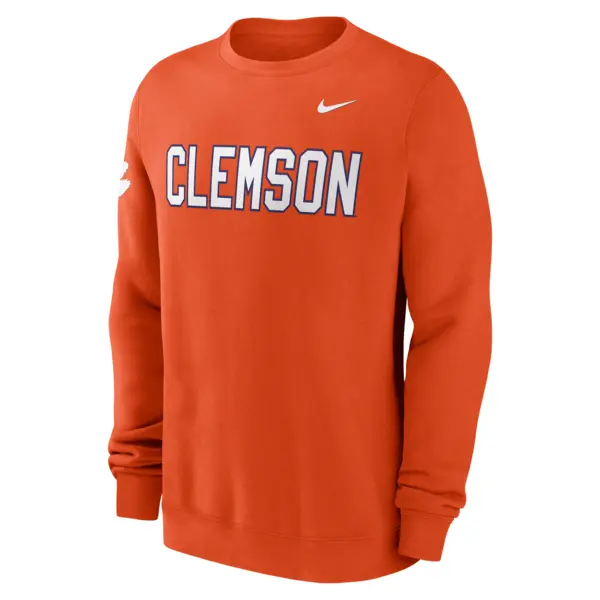 Nike Clemson Sideline Club College Pullover Crew - Orange