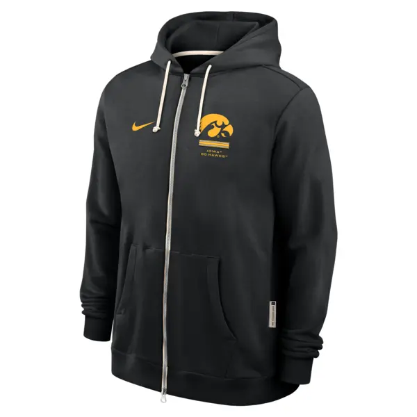 Nike Iowa Sideline Standard Issue Dri-fit College Full-zip Hoodie - Black