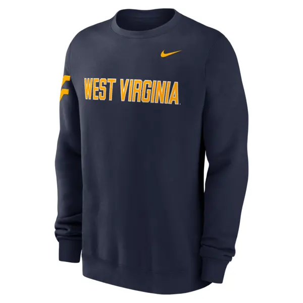 Nike West Virginia Sideline Club College Pullover Crew - Blue