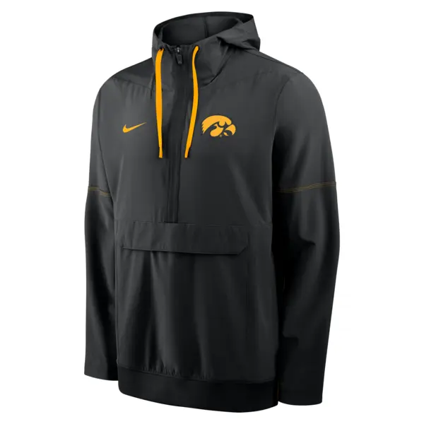 Nike Iowa Sideline Anorak College 1/2-zip Hooded Jacket - Black