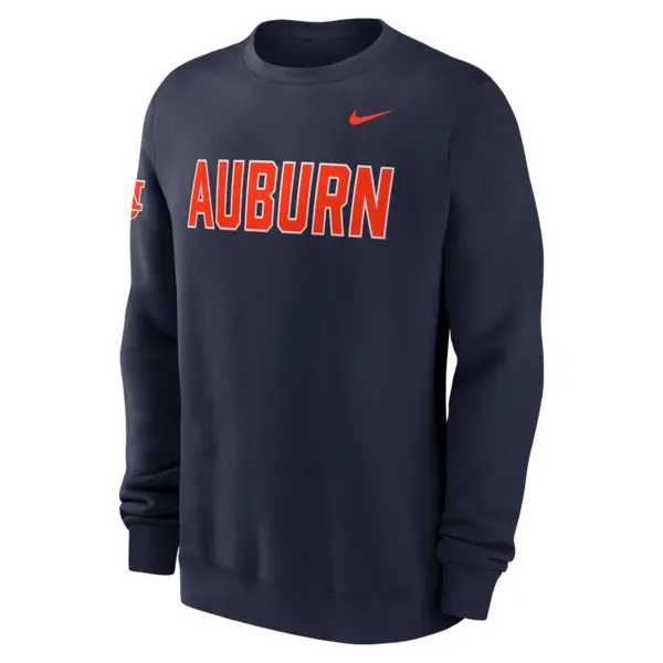 Nike Auburn Sideline Club College Pullover Crew - Blue