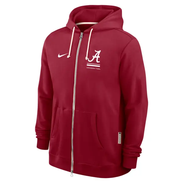 Nike Alabama Sideline Standard Issue Dri-fit College Full-zip Hoodie - Red
