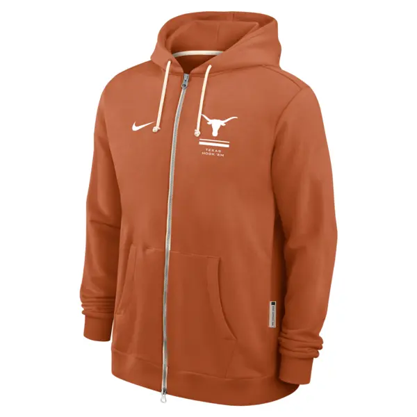Nike Texas Sideline Standard Issue Dri-fit College Full-zip Hoodie - Orange
