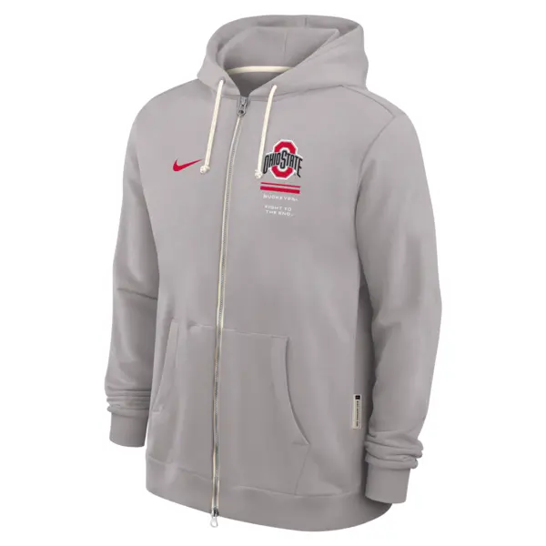 Nike Ohio State Sideline Standard Issue Dri-fit College Full-zip Hoodie - Grey