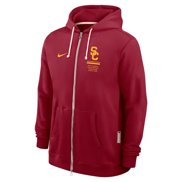 Nike Usc Sideline Standard Issue Dri-fit College Full-zip Hoodie - Red