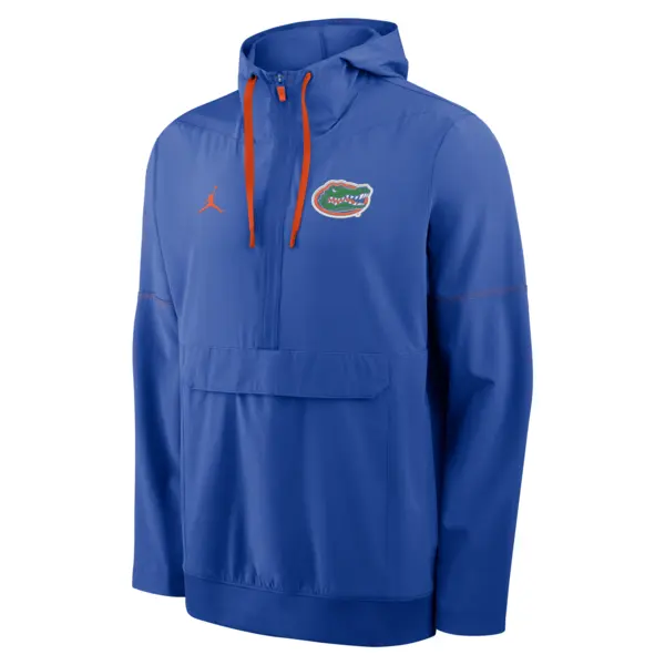 JORDAN Florida Sideline Anorak Brand College 1/2-zip Hooded Jacket - Blue