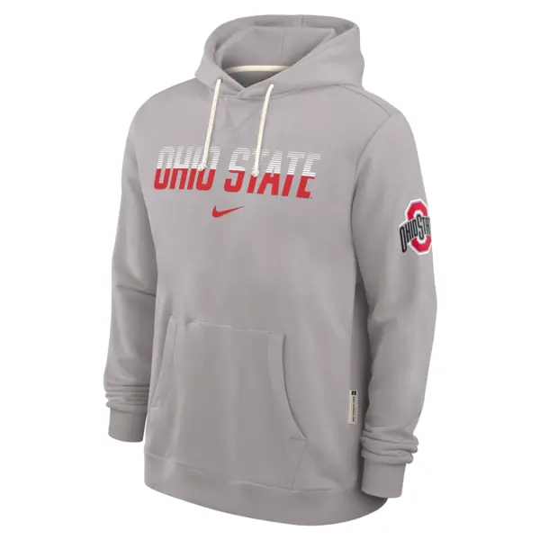 Nike Ohio State Sideline Standard Issue Dri-fit College Pullover Hoodie - Grey