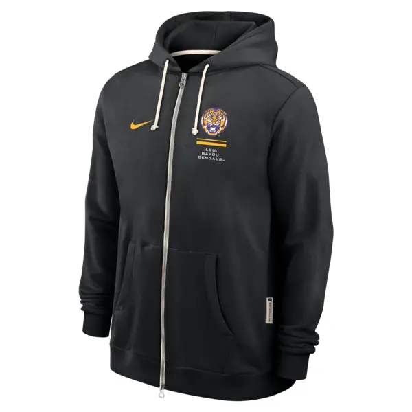 Nike Lsu Sideline Standard Issue Dri-fit College Full-zip Hoodie - Black