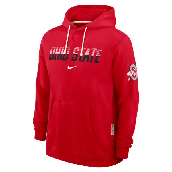 Nike Ohio State Sideline Standard Issue Dri-fit College Pullover Hoodie - Red