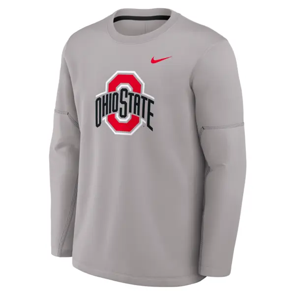 Nike Ohio State Sideline Coaches Therma-fit College Long-sleeve T-shirt - Grey