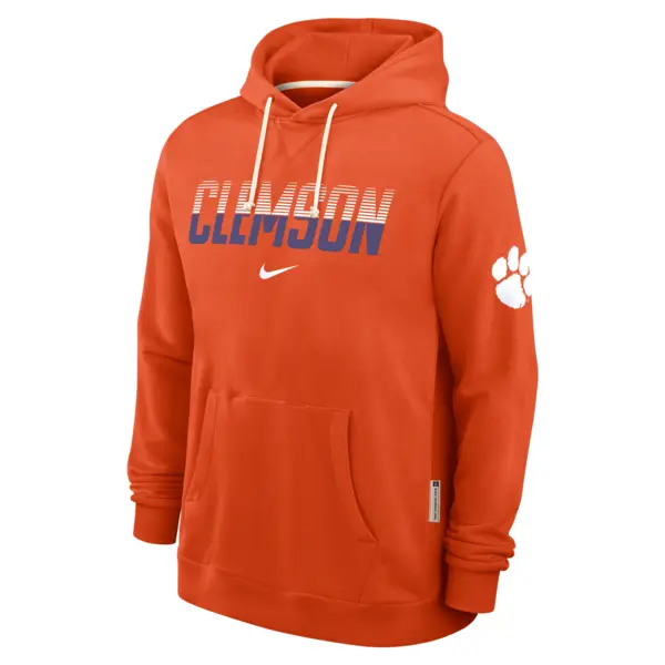 Nike Clemson Sideline Standard Issue Dri-fit College Pullover Hoodie - Orange