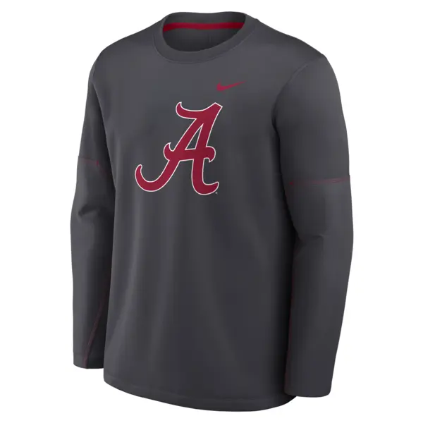 Nike Alabama Sideline Coaches Therma-fit College Long-sleeve T-shirt - Grey