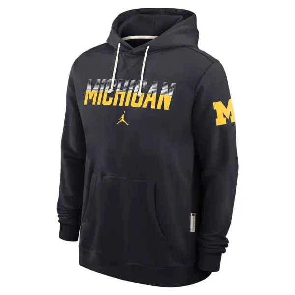 JORDAN Michigan Sideline Standard Issue Brand Dri-fit College Pullover Hoodie - Blue