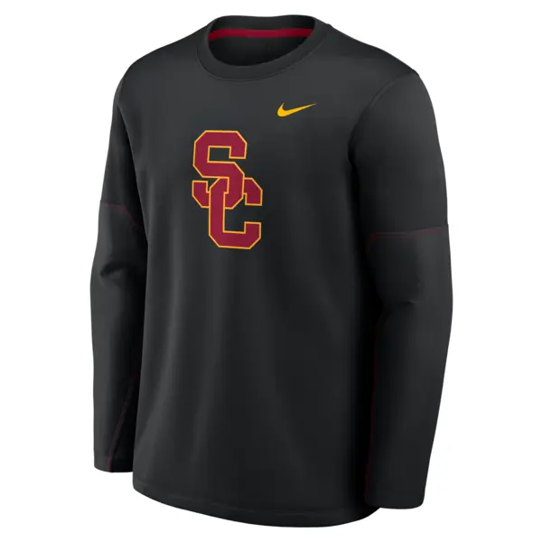 Nike Usc Sideline Coaches Therma-fit College Long-sleeve T-shirt - Black