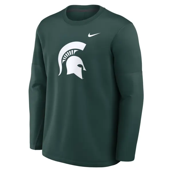 Nike Michigan State Sideline Coaches Therma-fit College Long-sleeve T-shirt - Green